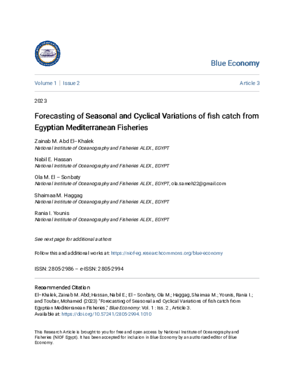(PDF) Forecasting of Seasonal and Cyclical Variations of fish catch ...
