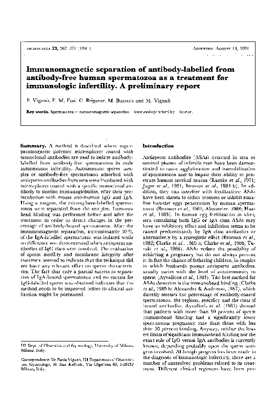 (PDF) Immunomagnetic separation of antibody-labelled from antibody-free ...