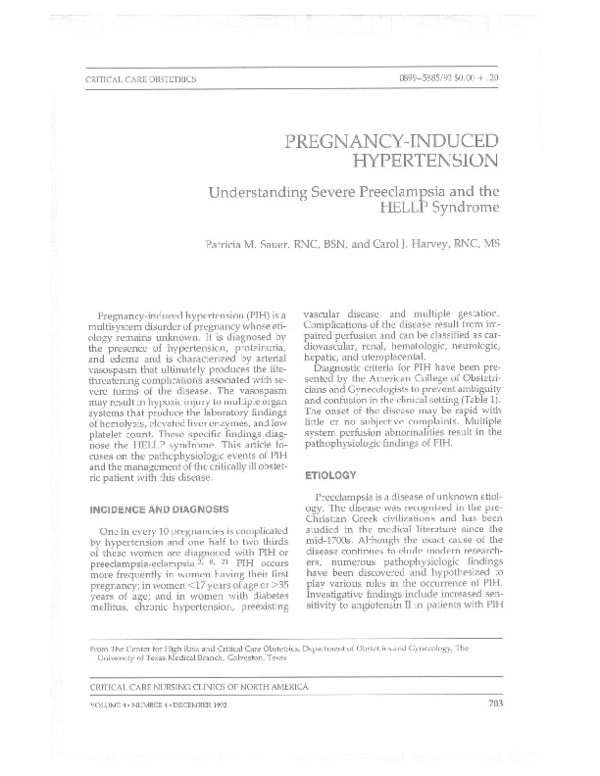 (PDF) Pregnancy-Induced Hypertension: Understanding Severe Preeclampsia ...