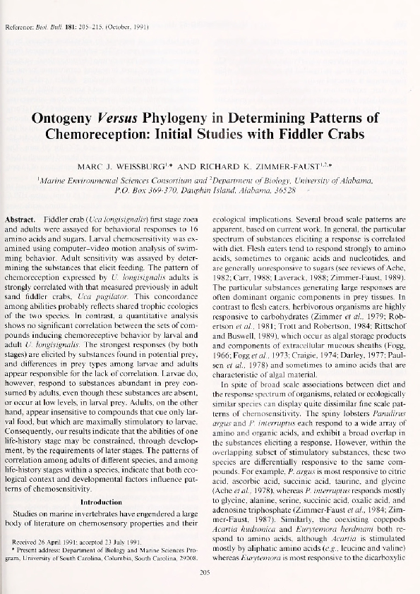 (PDF) Ontogeny Versus Phylogeny in Determining Patterns of ...