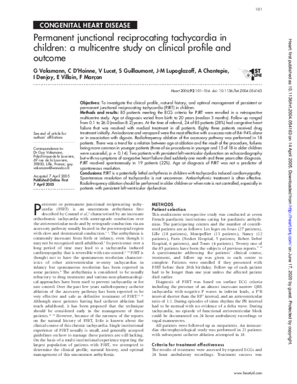 (PDF) Permanent junctional reciprocating tachycardia in a patient with an atypically located ...