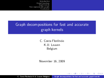 (PDF) Graph decompositions for fast and accurate graph kernels