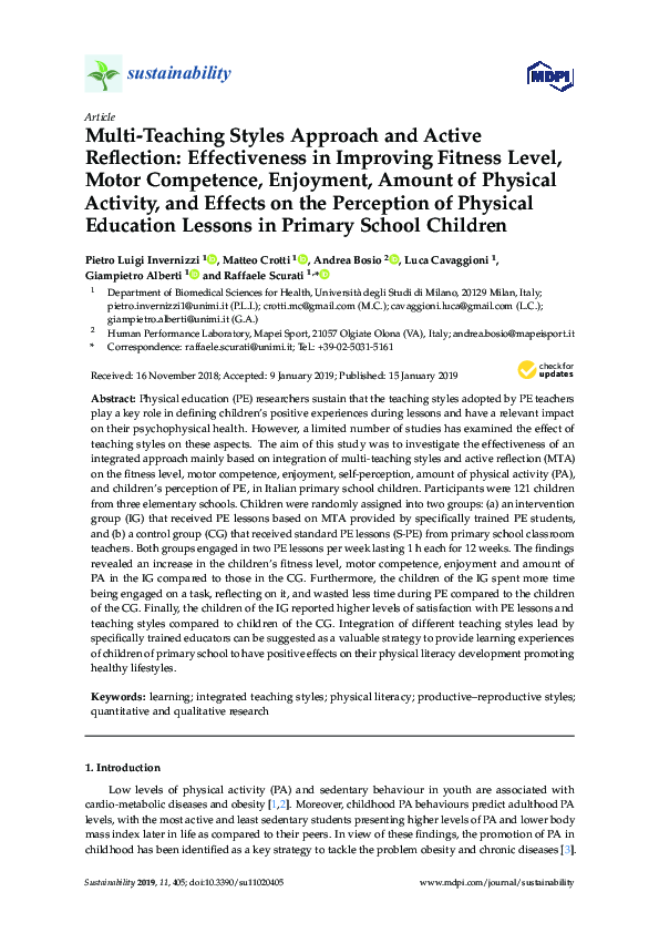 (PDF) Multi-Teaching Styles Approach and Active Reflection ...