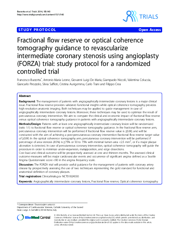 (PDF) STUDY PROTOCOL Open Access Fractional flow reserve or optical ...