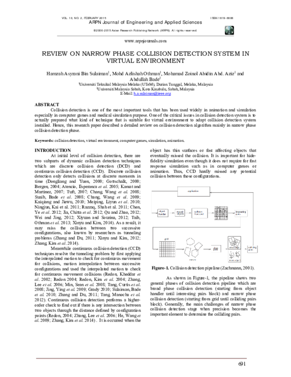 (PDF) Review on narrow phase collision detection system in virtual ...