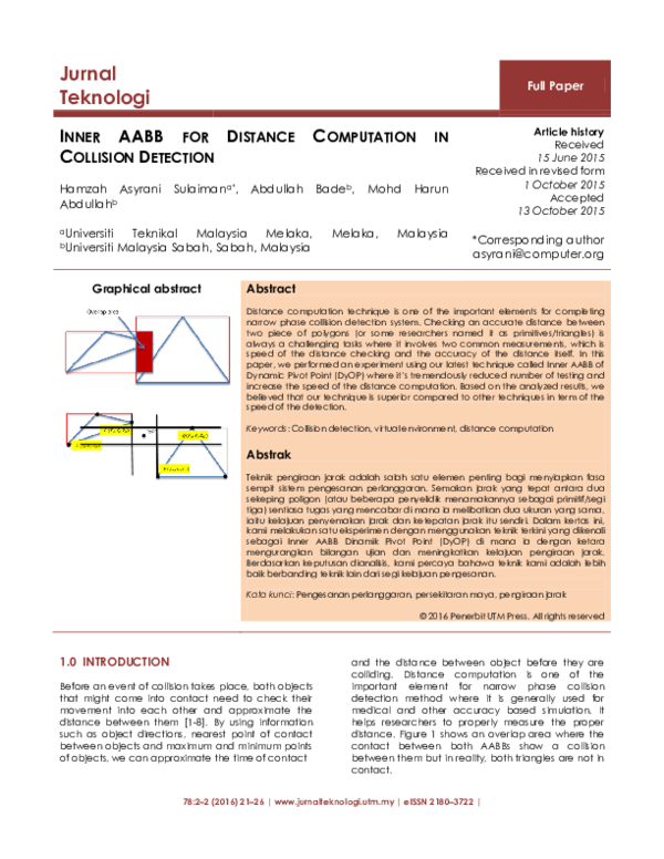 (PDF) Inner Aabb for Distance Computation in Collision Detection