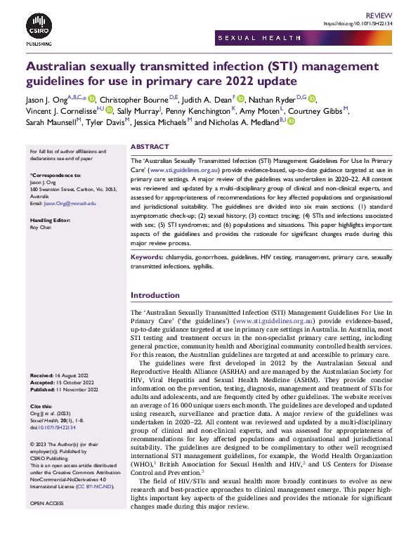 (PDF) Australian sexually transmitted infection (STI) management ...