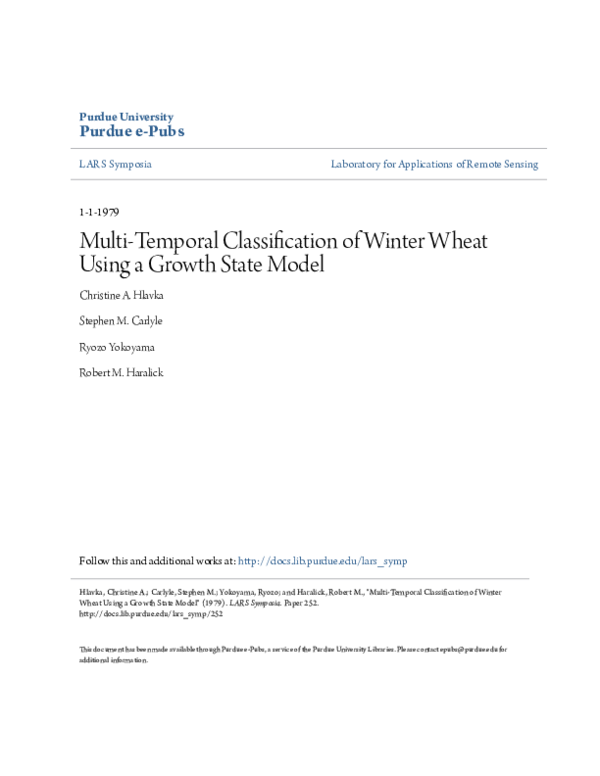 (PDF) Multi-Temporal Classification of Winter Wheat Using a Growth ...
