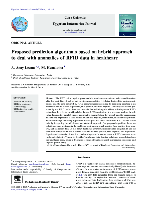 (PDF) Proposed prediction algorithms based on hybrid approach to deal with anomalies of RFID ...