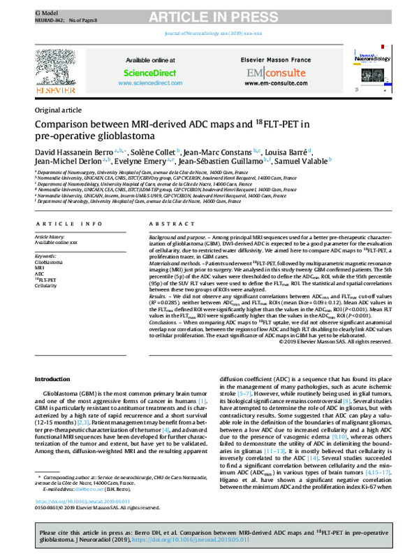 (PDF) Comparison between MRI-derived ADC maps and 18FLT-PET in pre ...