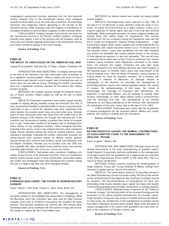 (PDF) FR01-17 DOMINIQUE-JEAN Larrey: The Father of Modern Military Surgery