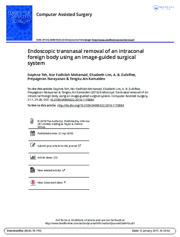 (PDF) Endoscopic transnasal removal of an intraconal foreign body using ...