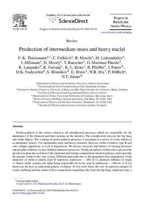 (PDF) Production of intermediate-mass and heavy nuclei
