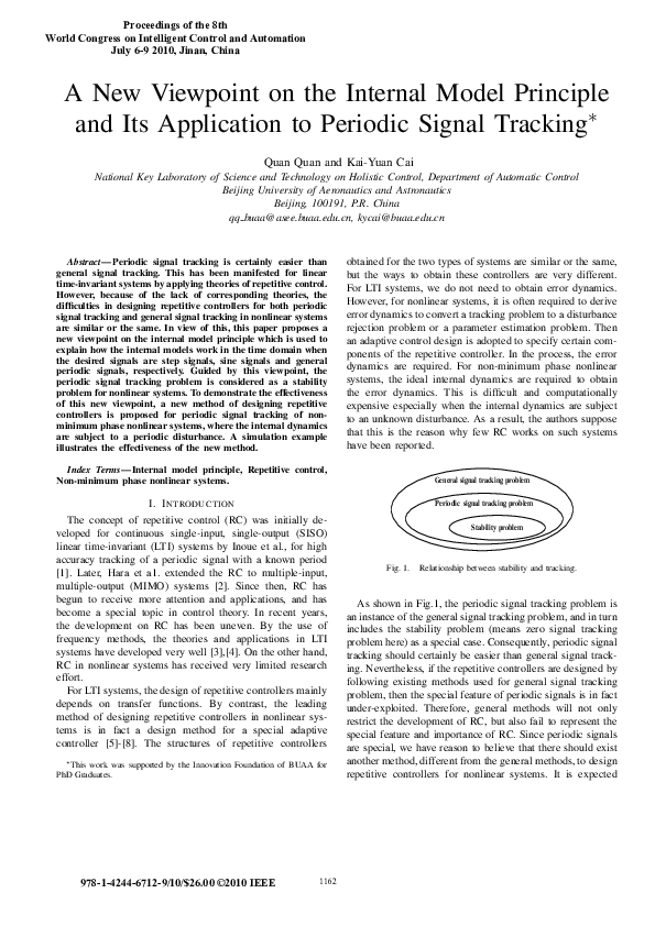 (PDF) A new viewpoint on the internal model principle and its ...