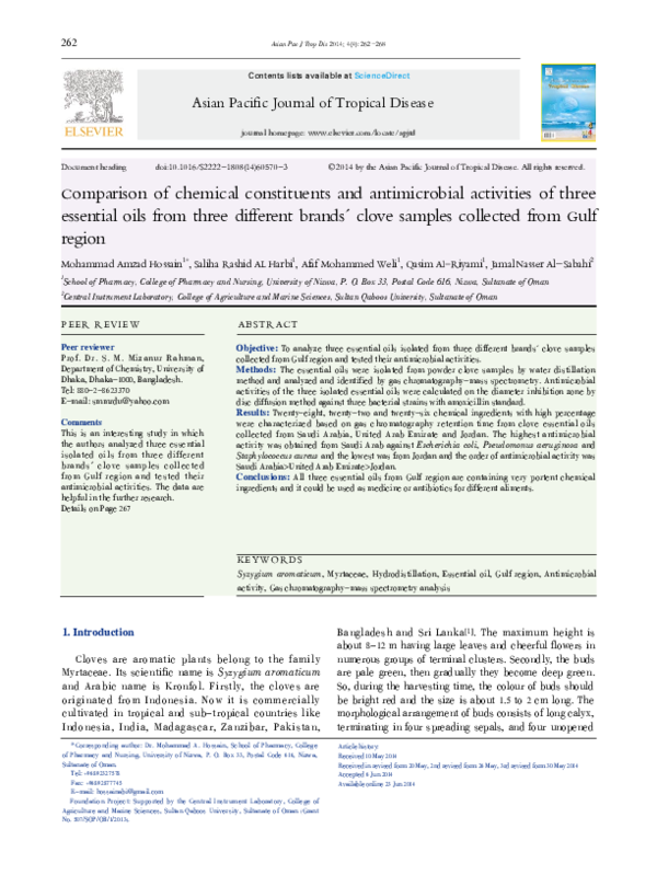(PDF) Comparison of chemical constituents and antimicrobial activities ...