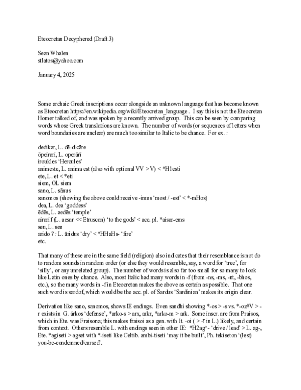 (PDF) Eteocretan Decyphered (Draft)