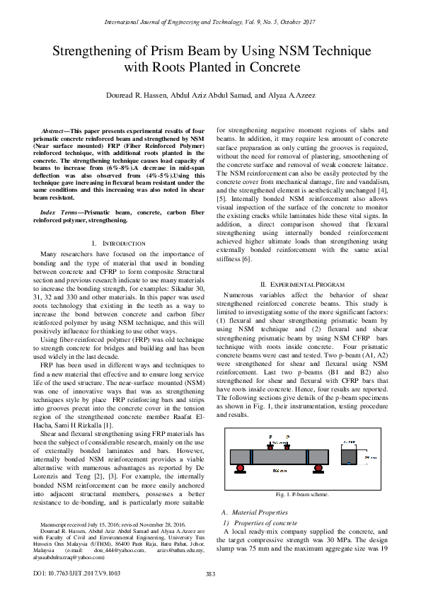 (PDF) Strengthening of Prism Beam by Using NSM Technique with Roots ...