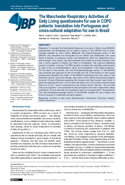 (PDF) The Manchester Respiratory Activities of Daily Living ...