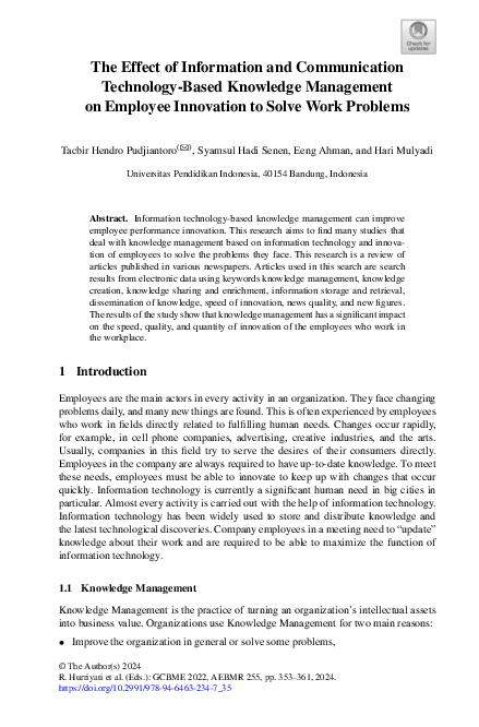 (PDF) The Effect of Information and Communication Technology-Based Knowledge Management on ...