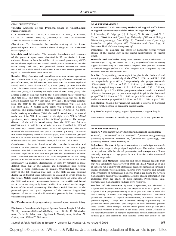 (PDF) ORAL POSTER 2: Quality of Life and Continence One Year After the ...