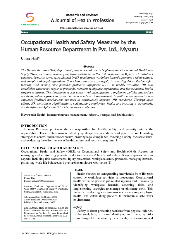 (PDF) (1-8) Occupational Health And Safety Measures.