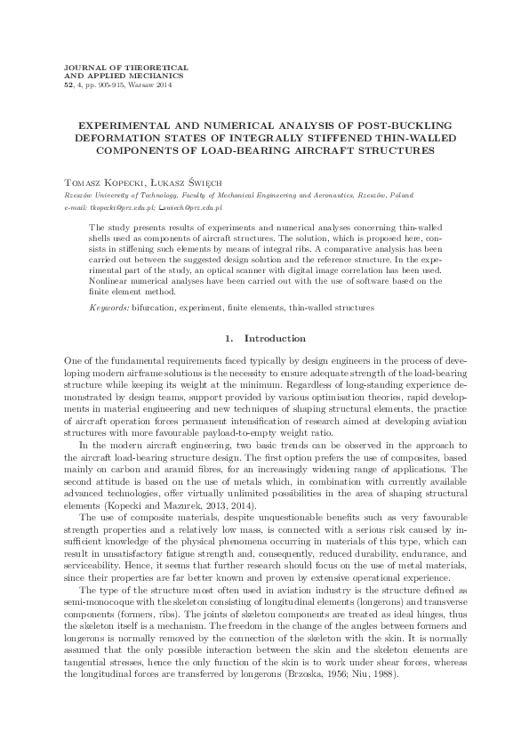 (PDF) Experimental and numerical analysis of post-buckling deformation ...