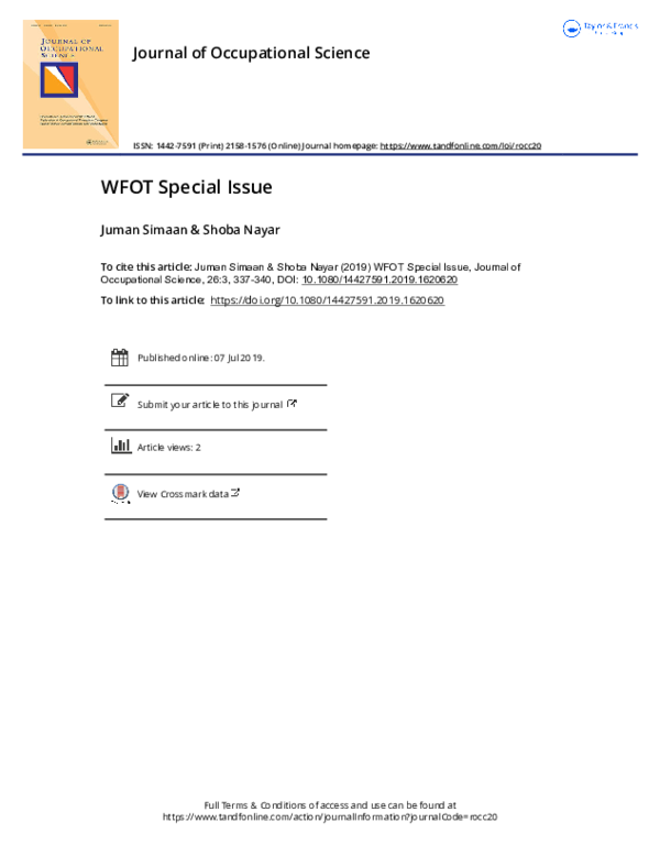 (PDF) WFOT Special Issue