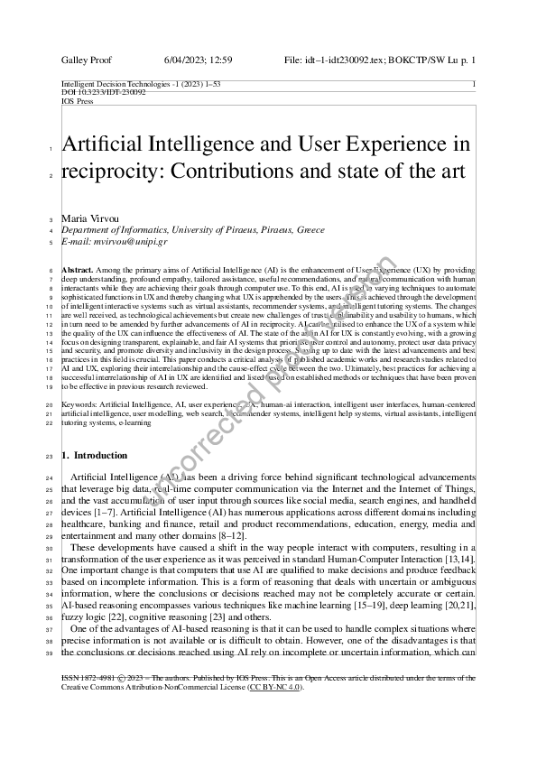 (PDF) Artificial Intelligence and User Experience in reciprocity ...