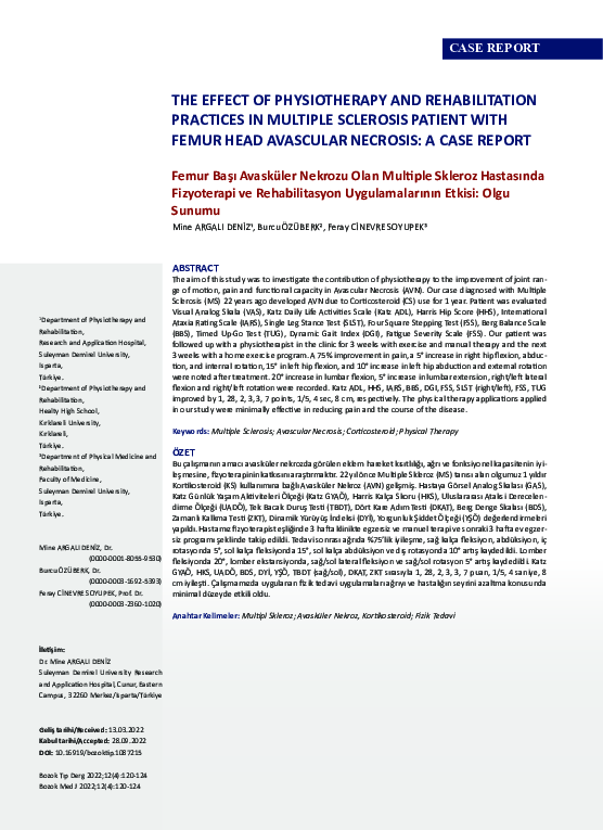 (PDF) THE EFFECT OF PHYSIOTHERAPY AND REHABILITATION PRACTICES IN MULTIPLE SCLEROSIS PATIENT ...