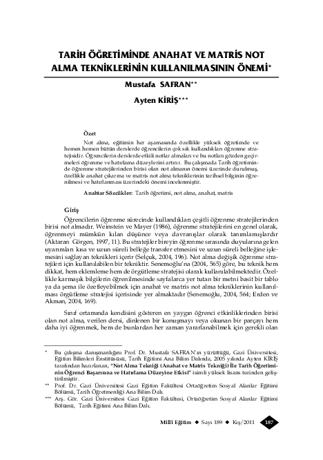 (PDF) The Importance of Using Outlining and Matrix Note Taking in ...