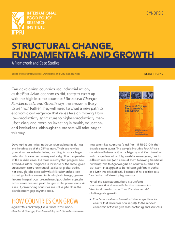 (PDF) Structural change, fundamentals, and growth: A framework and case studies: Synopsis