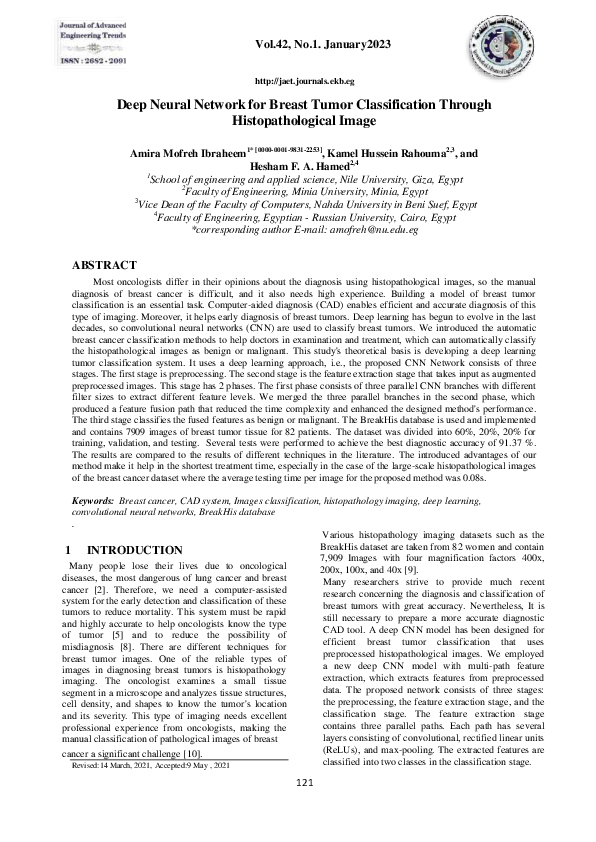 (PDF) Deep Neural Network for Breast Tumor Classification Through Histopathological Image
