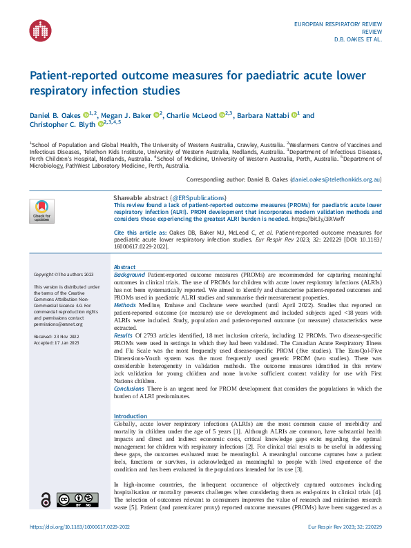 (PDF) Patient-reported outcome measures for paediatric acute lower ...