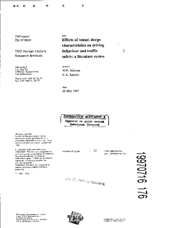 (PDF) Effects of tunnel design characteristics on driving behaviour and ...