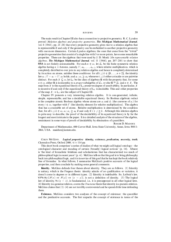 (PDF) Logical Properties: Identity, Existence, Predication, Necessity ...