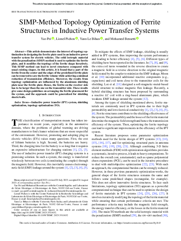 (PDF) SIMP-Method Topology Optimization of Ferrite Structures in ...