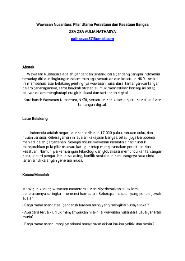 (PDF) Wawasan Nusantara