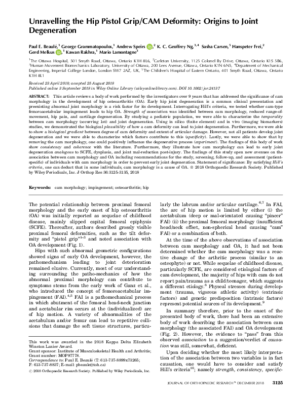 (PDF) Unravelling the hip pistol grip/cam deformity: Origins to joint ...