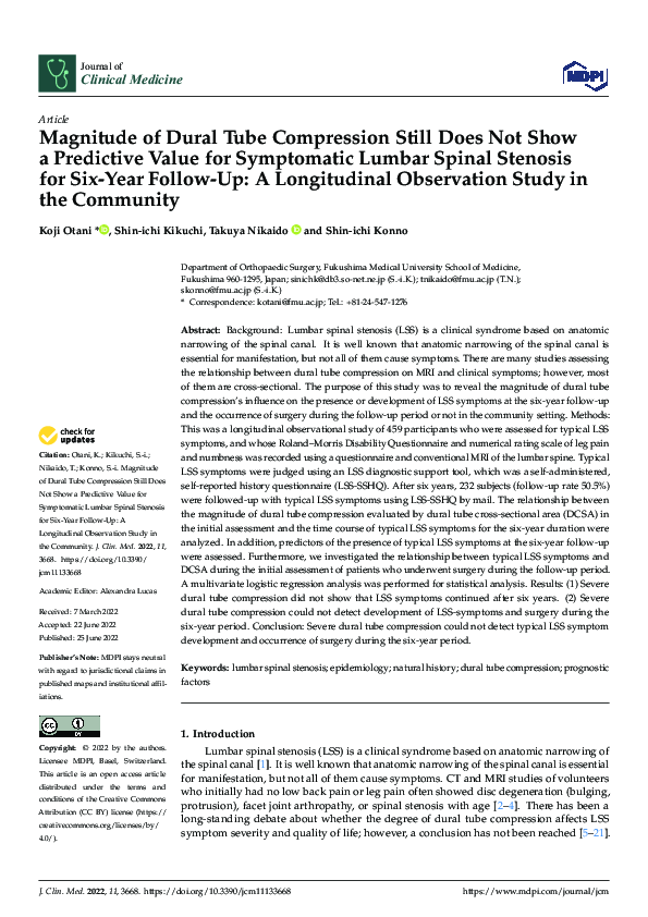 (PDF) Magnitude of Dural Tube Compression Still Does Not Show a ...