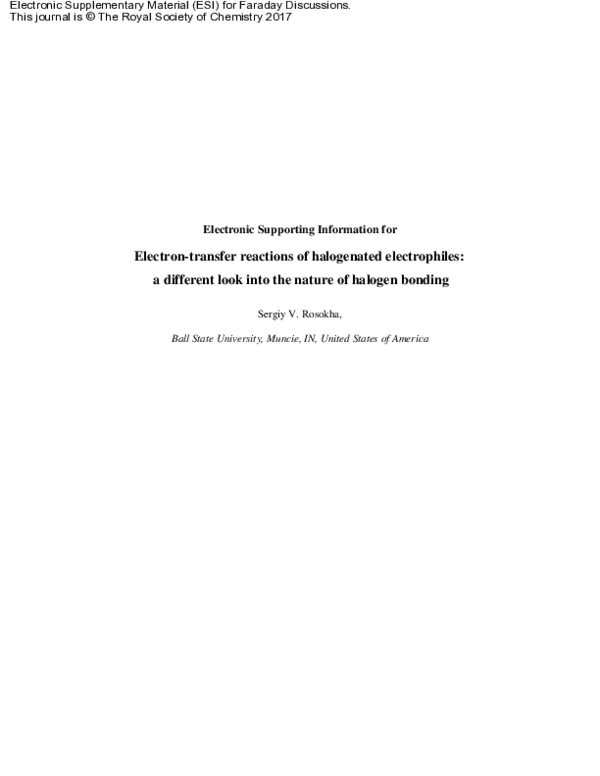 (PDF) Electron-transfer reactions of halogenated electrophiles: a ...