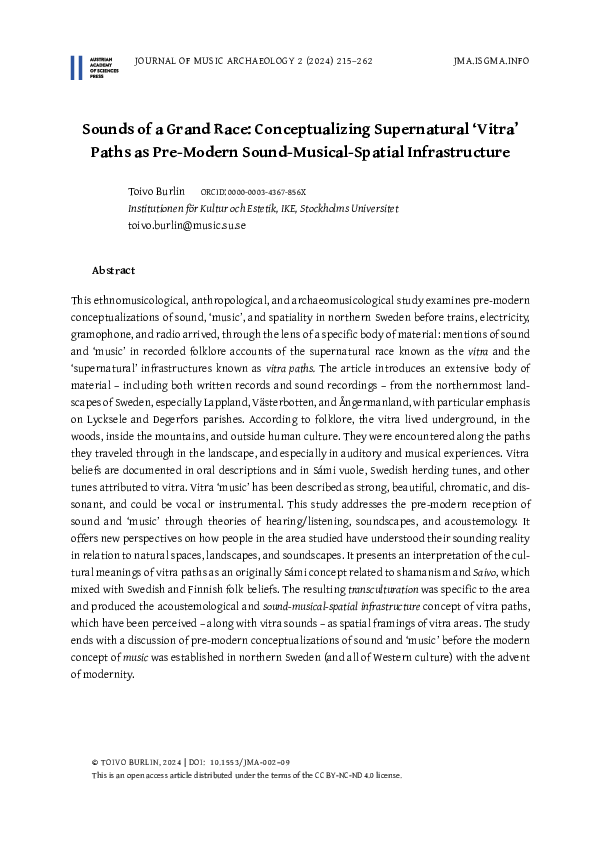 (PDF) Sounds of a Grand Race: Conceptualizing Supernatural ‘Vitra’ Paths as Pre-Modern Sound ...