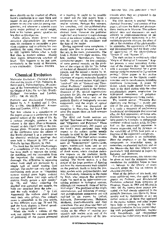 (PDF) Chemical Evolution