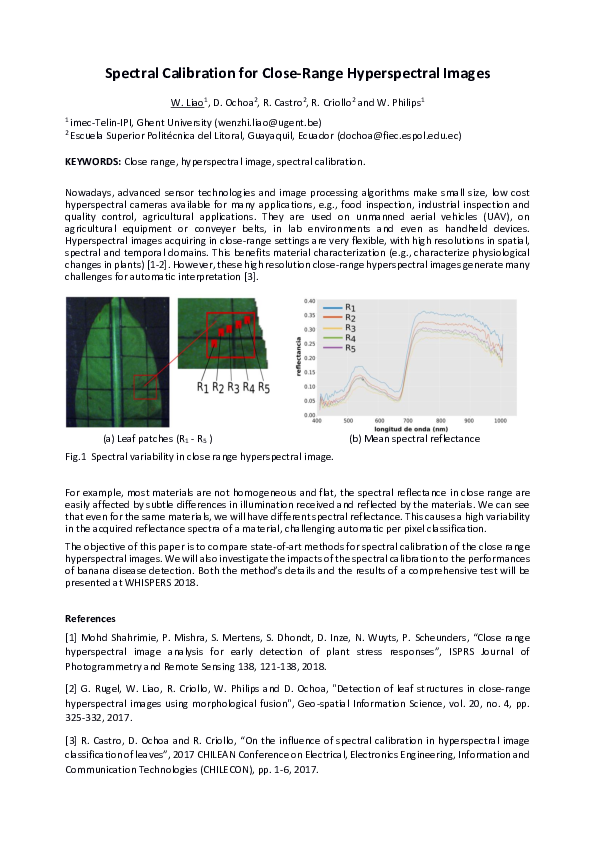 (PDF) Spectral Calibration for Close-Range Hyperspectral Images