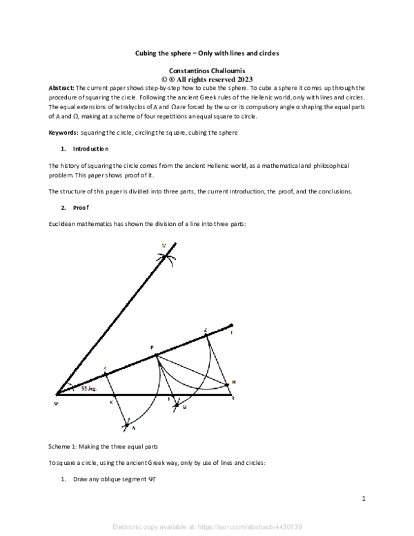 (PDF) Cubing the sphere – Only with Lines and Circles