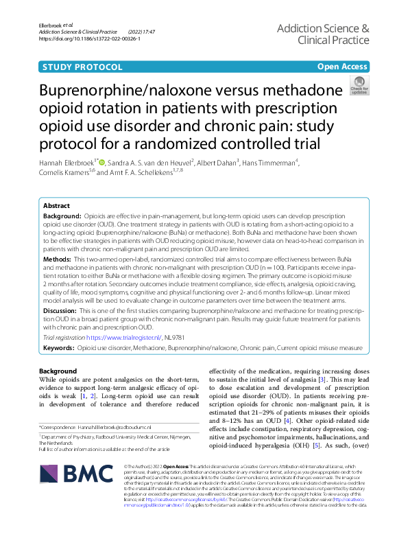 (PDF) Buprenorphine/naloxone versus methadone opioid rotation in ...