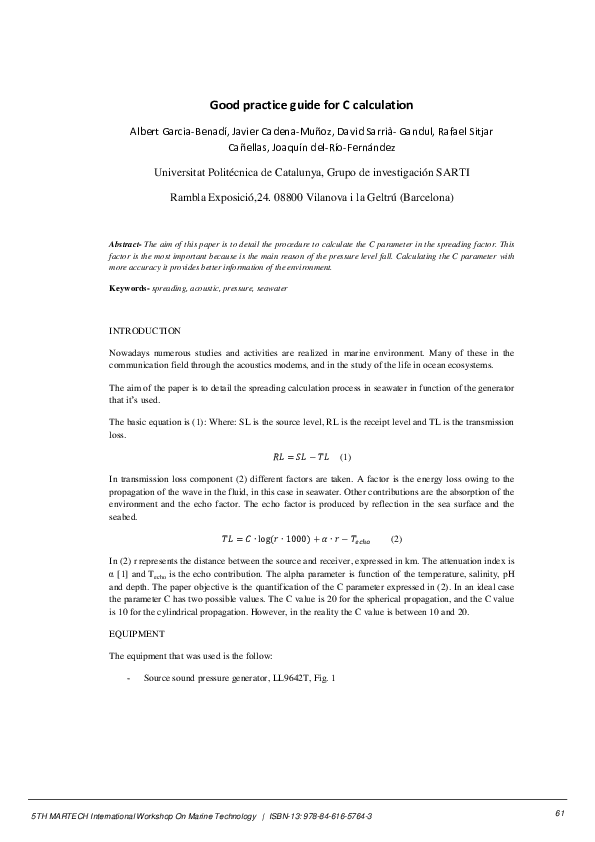 (PDF) Good practice guide for C calculation