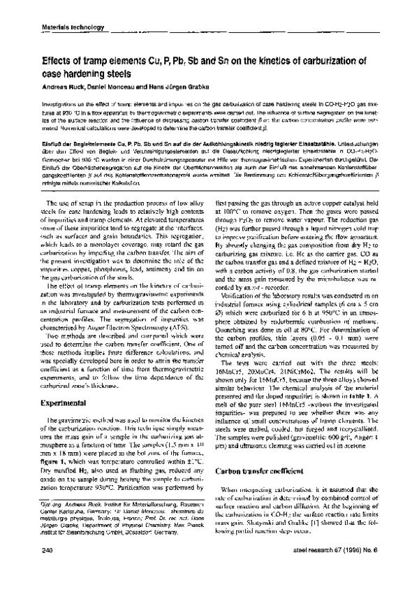 (PDF) Effects of tramp elements Cu, P, Pb, Sb and Sn on the kinetics of ...