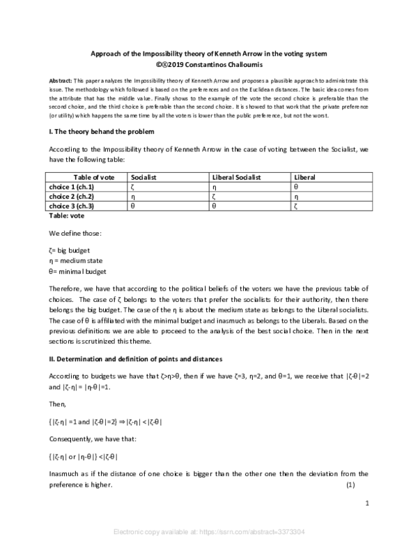 (PDF) Approach of the Impossibility Theory of Kenneth Arrow in the ...