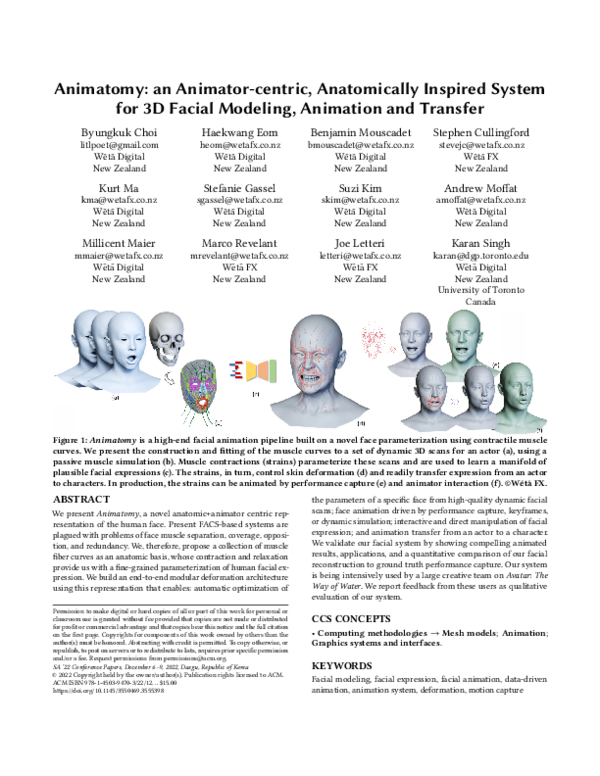 (PDF) Animatomy: an Animator-centric, Anatomically Inspired System for 3D Facial Modeling ...