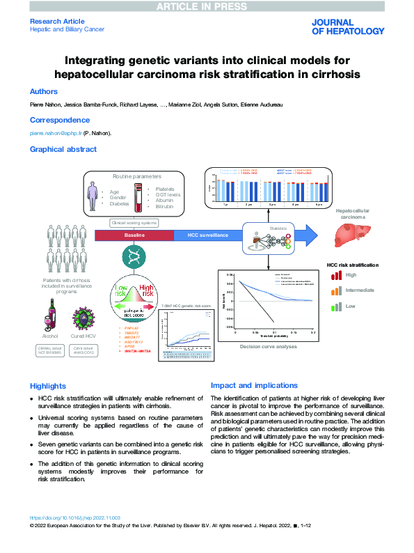(PDF) Integrating genetic variants into clinical models for ...